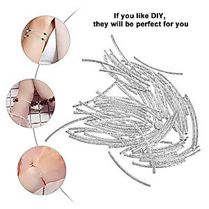 Artibetter 200pcs Tube Beads Twist Long Noodle Tube Spacer Beads for DIY Jewelry Making Necklace Bracelet Spacer Beads Copper Silver