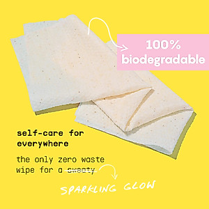 Glow Line Facial Cleansing Wipes - Moisturizing Travel Wet Wipes, Moist Towelettes Individually Wrapped w/Lavender Rose Scent - Organic Wipes & Face Wash Cloth w/Vitamin C & Hyaluronic Acid - 15 ct