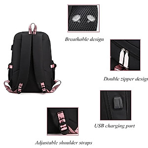 LANSHIYA Backpacks for Teen Girls with USB Charging Port Kids Outdoor Daypack Middle School Students Solid Color Bookbag