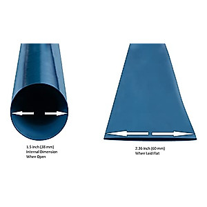 Sunsolar Heavy Duty Backwash Hose - 1.5" Discharge Hose for Swimming Pool Filters - Deluxe Pool Hose for Inground & Above Ground Pools - Durable, Flexible, Strong & Long Lasting - 50 Feet Long, Blue