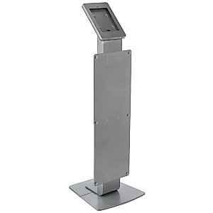 Displays2go iPad Floor Kiosk Stand with Sign Holder, Home Button Hidden (IPDSGNSV2)