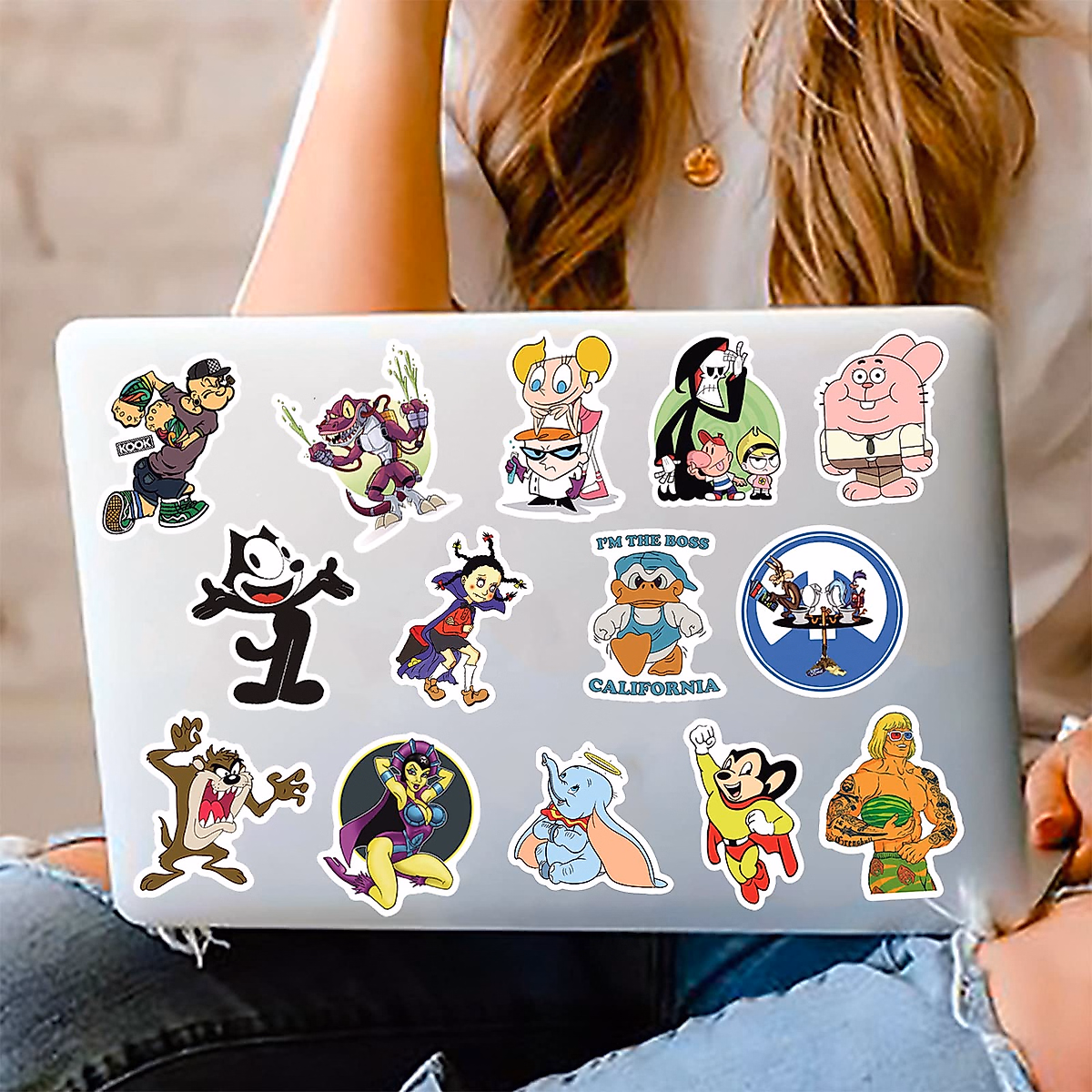 100Pcs 90s Cartoon Stickers Pack for Water Bottles Vinyl Kawaii Anime Stickers for Kids Teens Waterproof Cute Cartoon Characters Stickers Mixed 80s Cartoon Stickers for Laptop Hydroflask Journaling