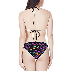 ZPINXIGN Witchcraft Bat Bikini Sets for Women Sexy Swimsuit Push Up Bathing Suit Triangle High Cut Bikini Top Bottom