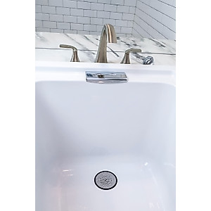 S&T INC. Shower Drain Hair Catcher, Shower Drain Cover with Stainless Steel with Anti-Skid Silicone Ring, 4.5 Inch Diameter