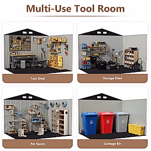 Benass Outdoor Storage Shed 10x12 FT,Metal Tool Sheds,Waterproof Outside Storage Shed with Lockable Doors & Air Vent,Storage Building for Backyard Garden