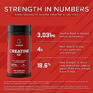 Six Star Creatine Pills Post Workout X3 Creatine Capsules | Creatine Monohydrate Blend | Muscle Recovery & Muscle Builder for Men & Women | Creatine Supplements, 20 Servings