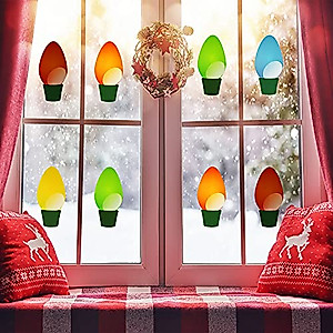 Christmas Bulb Cutouts 40 Pieces Chic Colorful Bulb Cutouts with 60 Glue Point Dots for Christmas New Year Party Classroom Bulletin Board and Home Decoration