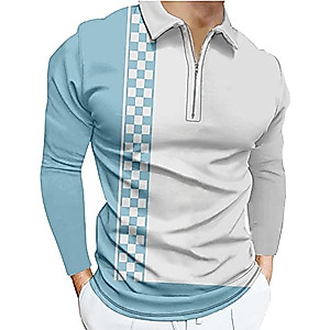 Oversized Mens Tshirts Tshirts Shirts for Men V Neck Polo Striped Quarter Zip Pullover Sweater Stylish Casual Work Half Zip Collar Shirt Short Sleeve Summer Spring White M