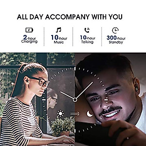 Redzeo EM16 Bluetooth Earpiece, Bluetooth Earbuds 5.0, Single Wireless Earphone w/Upgraded CVC8.0 Noise Reduction for Work,IPX4 Waterproof, Bluetooth Headset Hands-Free for Phones/PC Black 52161554