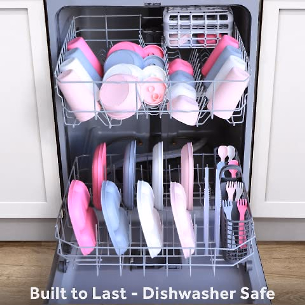 Re-Play Made in USA 12 Oz. Reusable Plastic Bowls, Pack of 4 Without Lid - Dishwasher and Microwave Safe Bowls for Snacks and Everyday Dining - Toddler Bowl Set 5.75" x 5.75" x 2", Modern Blush