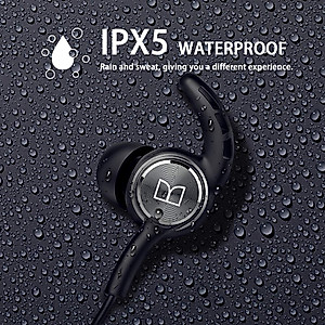 Monster iSport Spirit, Wireless Headphones, Bluetooth 5.0 Headphone, Built-in Mic, 8-10 Hours Playtime, HD Bass Stereo Wireless Sport Earbuds, Magnetic Connection for Sports