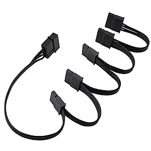 GELRHONR IDE to SATA Power Splitter Cable,LP4 4Pin IDE to 5 x15 Pin SATA Power Conversion Line Extension Y-Cable for Hard Disk