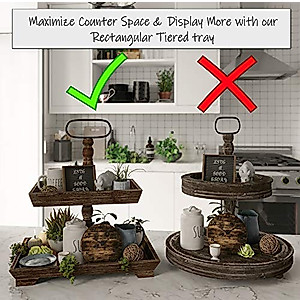 Farmhouse Tiered Tray Stand - Two Tier Tray - Wood Tiered Tray Decor Holder - 2 Tier Tray Stand Farmhouse - Wooden Tiered Stand Farmhouse - Two Tiered Tray Farmhouse - 2 Tiered Tray Farmhouse - Rustic