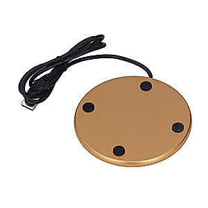 Coffee Mug Warmer, 55°C Constant Coffee Cup Warmer Heating Mat Electric Beverage Warmer for Tea Water Milk(Gold)