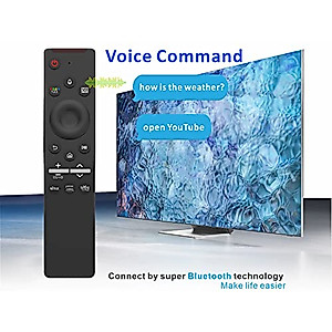 Replaced Smart Remote for Samsung TV with Voice Control for All Samsung LED QLED 4K 8K Curved TVs, 3 Shortcut Buttons for Netflix, Samsung TV,Prime Video w/1 Year Warranty provided by Alizen