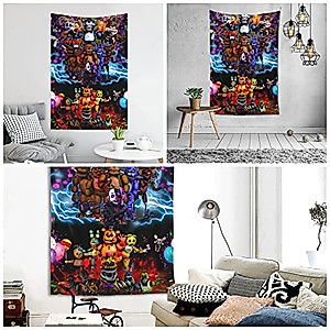GIMCJOK Five Horror Nights Video At Game Freddy'S Tapestry For Dorm Room,Cute Tapestries Wall Hanging Background Decoration Profession Hanging Blanket Tapestry Curtains- Halloween Tapestry 60x40in