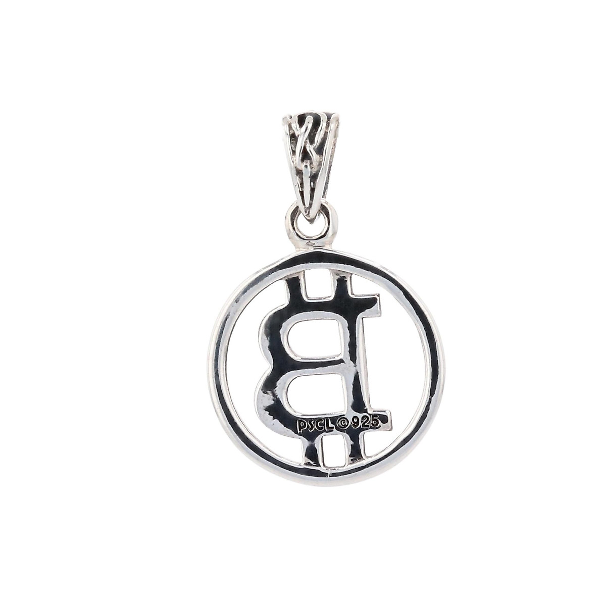 Jewelry Trends Crypto Sterling Silver Small Bitcoin Symbol Cryptocurrency Pendant