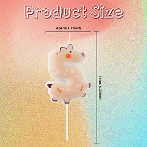 iNINGER Giraffe Number Birthday Candles,Birthday Candles,Giraffe Print Number 1 Candles,Girls Boys Birthday Decorations,Giraffe Cake Candles for Girls Boys Forest Animal Jungle Party Decoration