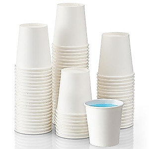 AOZITA 70 Pack 3 oz Paper Cups, White Mouthwash Cups, Disposable Bathroom Cups, Espresso Cups, Paper Cups for Party, Picnic, BBQ, Travel, and Event