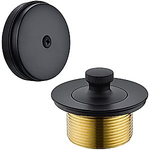 BESTILL Bathtub Drain Kit and Overflow Faceplate, Matte Black