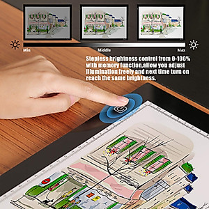 A2 Light Box, Large Size Tracing Light Pad, Ultra-Thin LED Light Board Stepless Brightness and Flicker-Free Design, Perfect for Drawing, 2D Animation, Calligraphy, Embossing, Sketching Tattoo