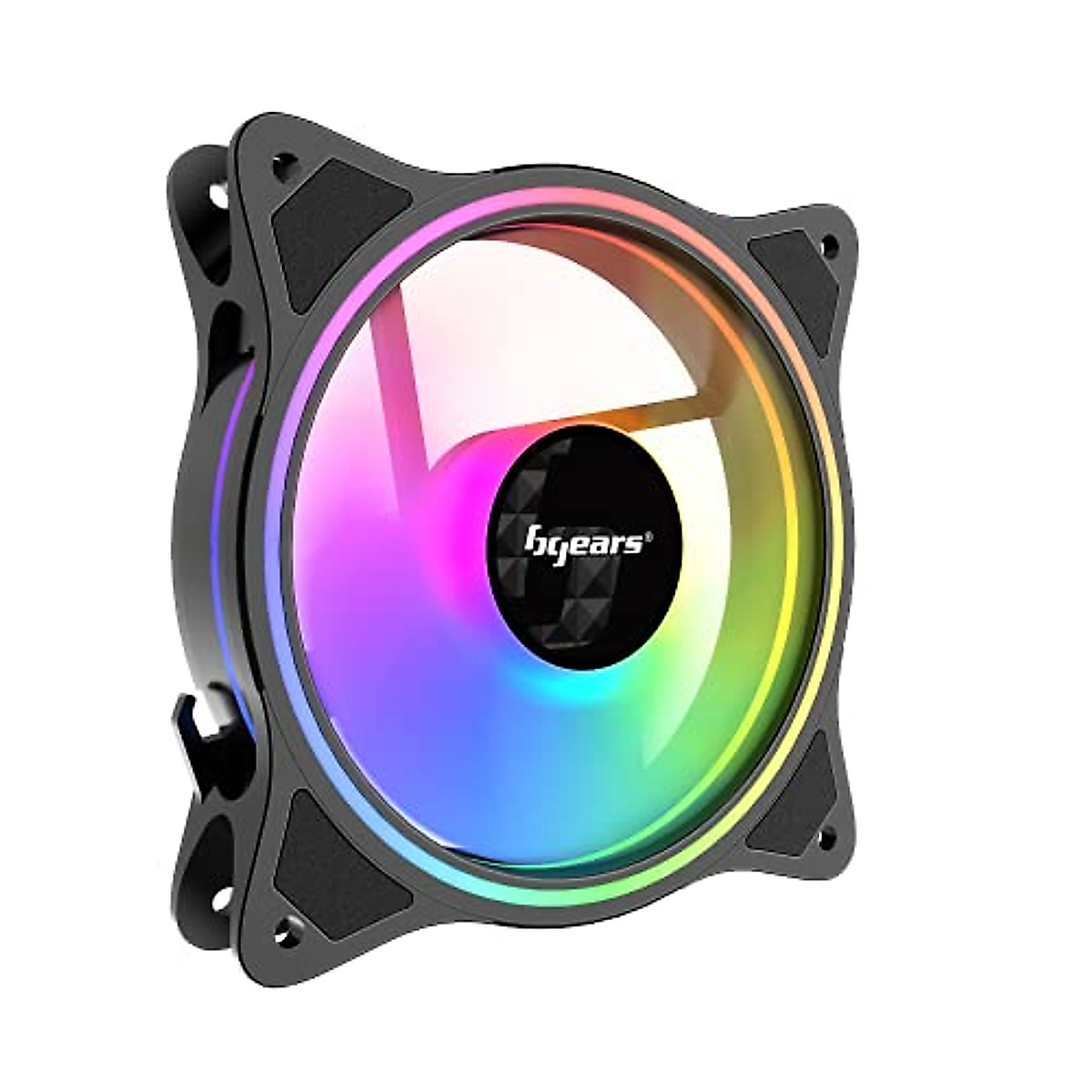 Bgears b-BlackWidow-RGB Black Gaming PC ATX case, Special Ripple effect Front Panel, Tempered Glass side. 2 x USB3.0, 3 x PWM 120mm ARGB Fans, Fan Controller with Remote, Support up to EATX board