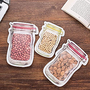 Arssilee Reusable Mason Jar Bottles Bags (20 Counts/500ml x10+ 150ml x 10) kitchen organizer Children's snacks Snacks, bread, cookies, fresh bags Food storage Bags Travel Camping