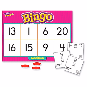 Trend Enterprises: Addition Bingo Game, Exciting Way for Everyone to Learn, Play 6 Different Ways, Great for Classrooms and at Home, 2 to 36 Players, for Ages 6 and Up