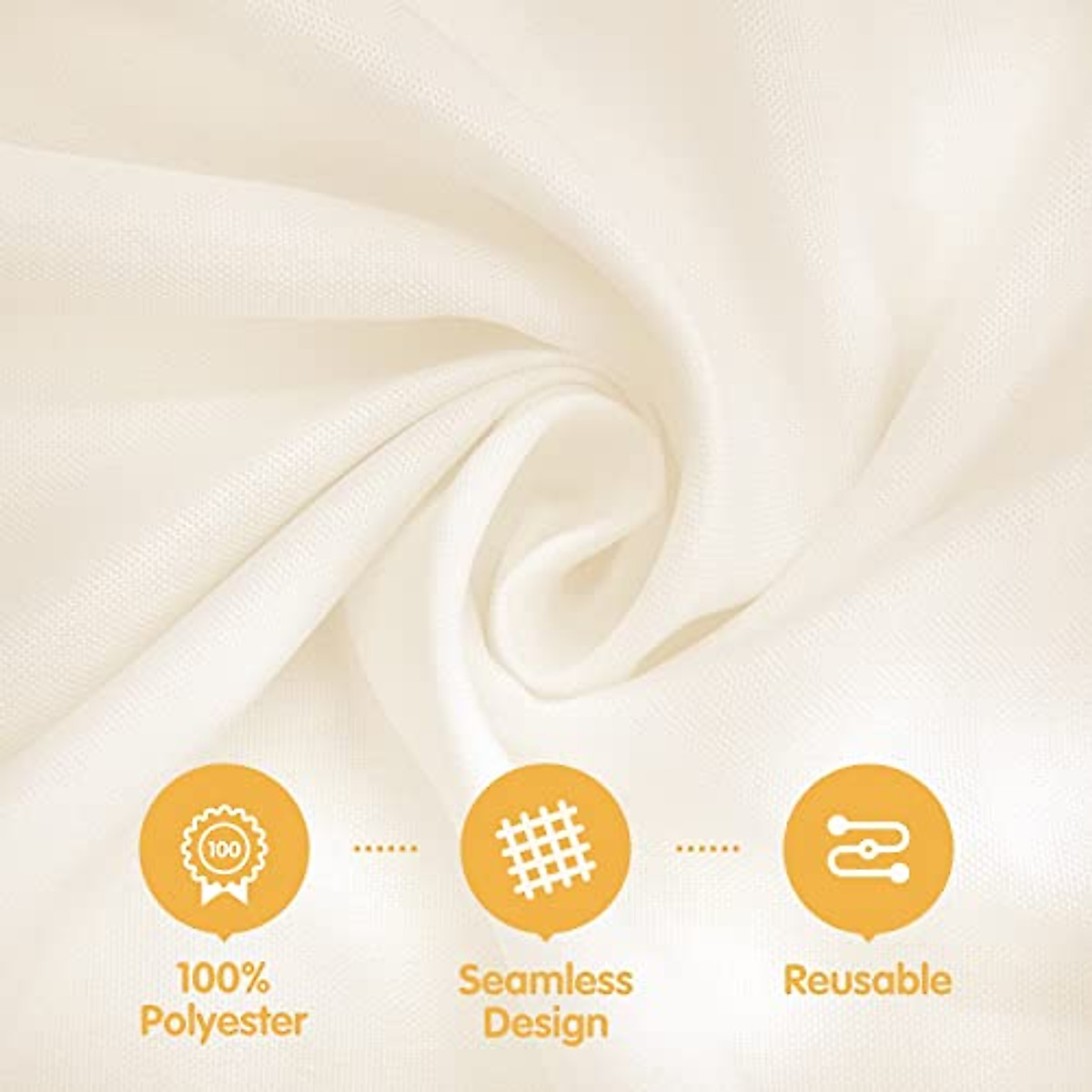 6 Pack Ivory Tablecloths for 6 Foot Rectangle Tables 60 x 102 Inch - 6ft Rectangular Bulk Linen Polyester Fabric Washable Long Table Clothes for Wedding Reception Banquet Party Buffet Restaurant