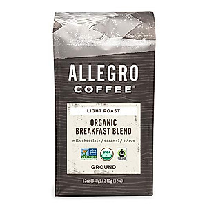 Allegro Coffee Organic Breakfast Blend Ground Coffee, 12 oz