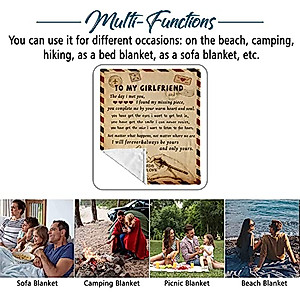 AOOCHUSS Gifts for Girlfriend to My Girlfriend Blanket Romantic Gifts for Her I Love You Throw Blankets Birthday Anniversary Cute Presents from Boyfriend Soft Blankets for Bed Sofa 50"x60"