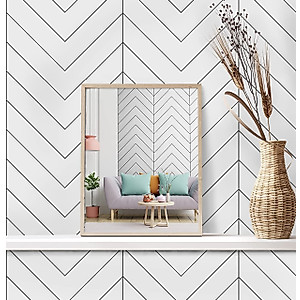 Black and White Wallpaper Peel and Stick Wallpaper Boho Contact Paper Modern Herringbone Wallpaper for Bathroom Bedroom Kitchen Wallpaper Self Adhesive Removable Wallpaper 17.7"×118" Wall Waterproof