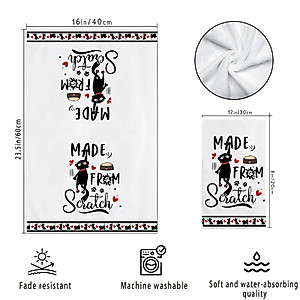 Hexagram Cat Kitchen Towels Set of 4, Cat Lover Gifts Cat Hand Towels for Kitchen Housewarming Farmhouse Kitchen Gifts,Cat Lovers Accessories for Women