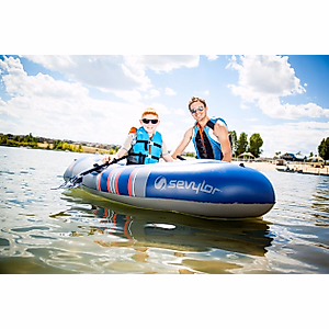 Coleman Colossus 2-Person Inflatable Boat (Oars Included), Inflatable Raft for Adults & Kids with Double Lock Valves for Fast Inflation/Deflation