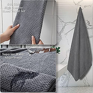 Dark Gray Hand Towels Set 2 Pack-16“x31”,Ultra Soft Microfibers Bathroom Towel Set Highly Absorbent Quick Dry Luxury Premium Towel Lightweight Durable Hand Towel Collection for Hotel Spa Gym Kitchen