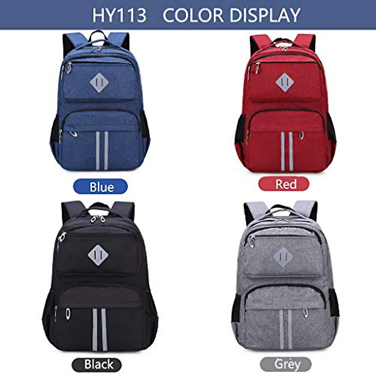 HOPYOCK-Kids Backpacks for Boys and Girls,Multi-Pocket Elementary and Middle School Backpack with Reflective Design,School Bags Fit for 6-16 Years Old