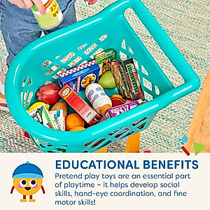 Battat- Deluxe Grocery Playset – Toy Food For Toddlers – Shopping Cart Toy- 20+ Pretend Food Items- Grocery Cart- 3 Years +
