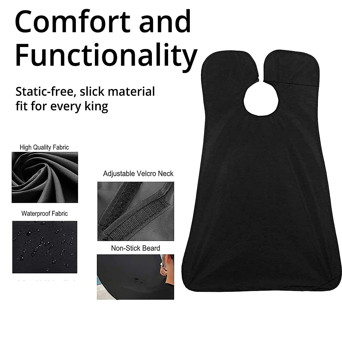 TecTake Beard Bib Apron, Mens Beard Hair Catcher for Shaving and Trimming, Non-Stick Beard Shave Cape, Grooming Accessories Tools & Gifts for Husband or Dad