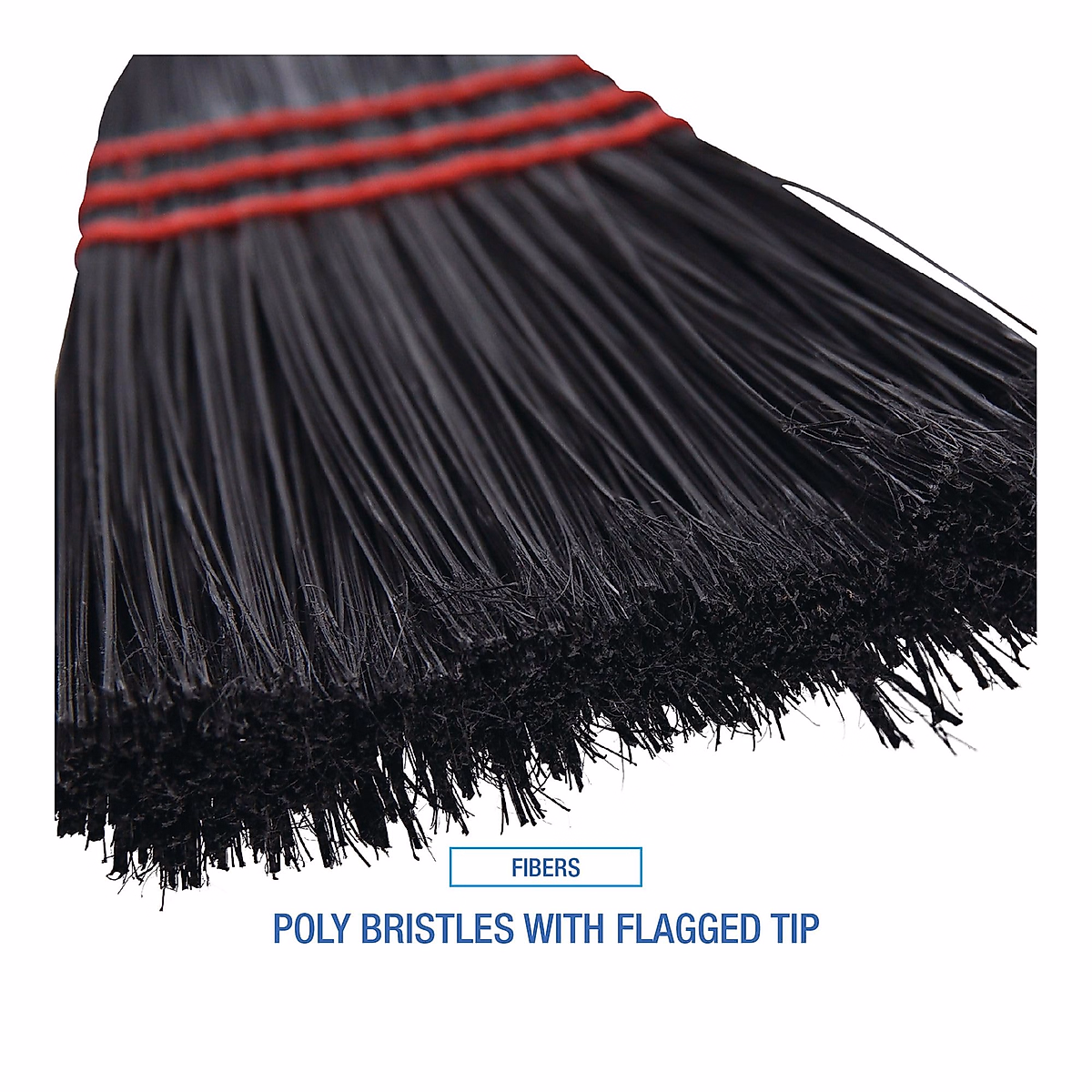 Boardwalk BWK951BP Flag Tipped Poly Bristle 37 in. - 38 in. Length Lobby Broom - Natural/Black (1 Dozen)