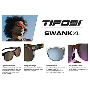 Tifosi Optics Swank XL Sunglasses (Satin Vapor, Smoke Lens with Red Mirror)