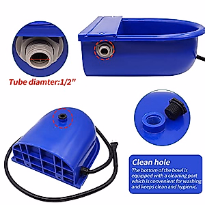 MUDUOBAN Water Bowl Heater with Float Valve Automatic Heated Animal Drinking Water Bowl Large Capacity for Goat Horse Cattle Pig Sheep Pet Dog (Blue)