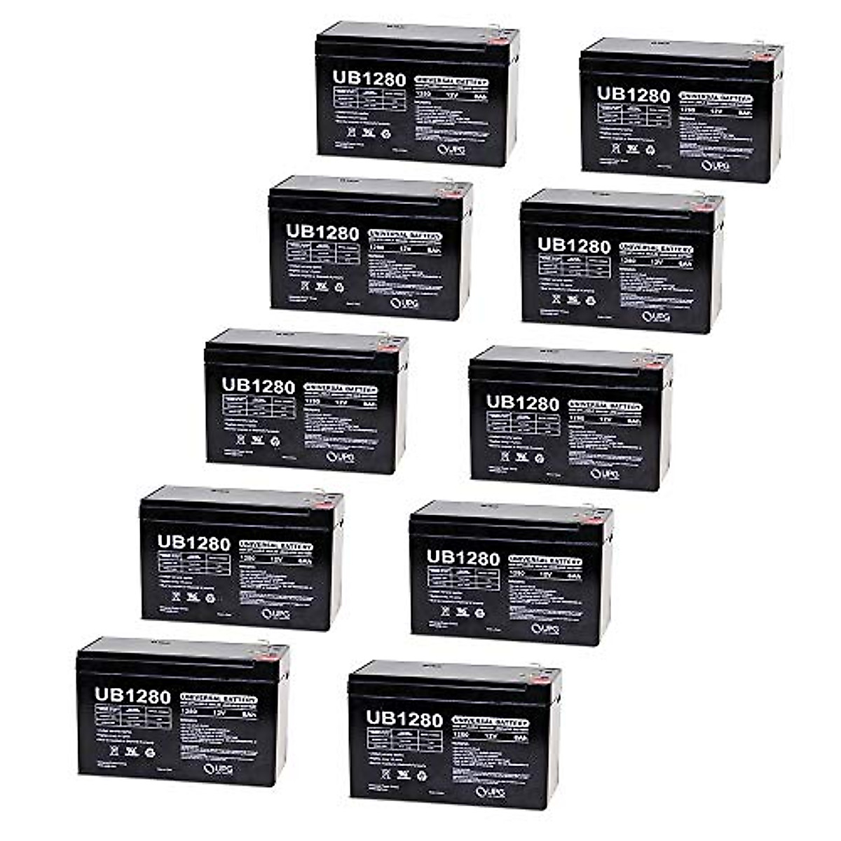 UB1280 12V 8Ah Home Alarm Security System Battery - 10 Pack