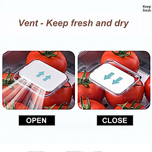 Yatmung Refrigerator Organizer Bin with Ventilation System - Clear pull out fridge storage drawers stackable plastic -Vegetable, deli, freezer, kitchen - Refrigerator Organizing and storage ( 2 Pack )