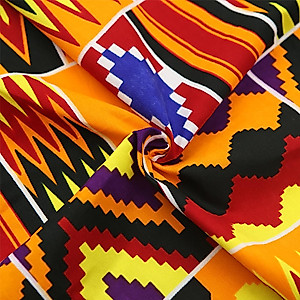 African Fabric,8 PCS African Ankara Print Fat Quarters Fabric Bundles,20 x 16 Inches/50 x 40 cm Cotton Polyester Quilting Fabric Material Scraps for Sewing Clothes Crafting Projects Patch Work
