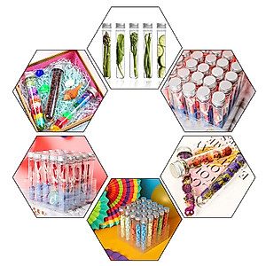 LANIAKEA 60pcs Test Tubes, 45 ML Clear Test Tubes with Screw Caps, Plastic Test Tubes Containers for for Bath Salts, Candy Storage, Scientific Party, Wedding Decorate, Plant Propagation, 140x25MM