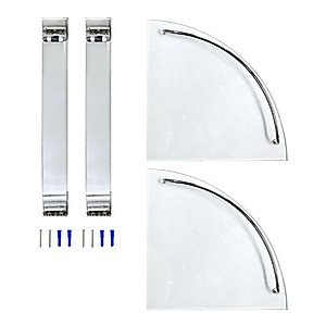 MODONA Double Corner Glass Shelf with Rail – Polished Chrome – 5 Year Warrantee