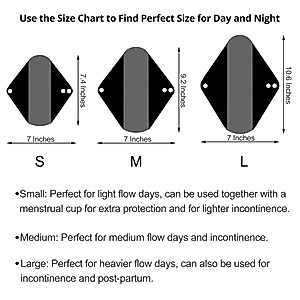 wegreeco Reusable Menstrual Pads for Women - Reusable Sanitary Pads | Reusable Panty Liners | Soft Cloth Menstrual Pads - 5 Pack, 1 Cloth Wet Bag (L, Bee & Bloom)