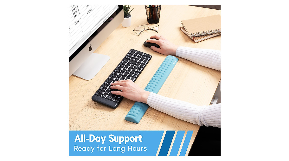 Ergonomic Keyboard Wrist Rest with Memory Foam & Anti-Slip Base