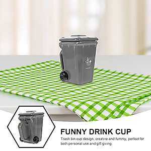 Hemoton Funny Trash Can Mug Porcelain Coffee Cup with Handle Cover Novelty Garbage Bin Ceramic Mug Porcelain Tea Cup Water Drinking Cup Milk Mug Gifts