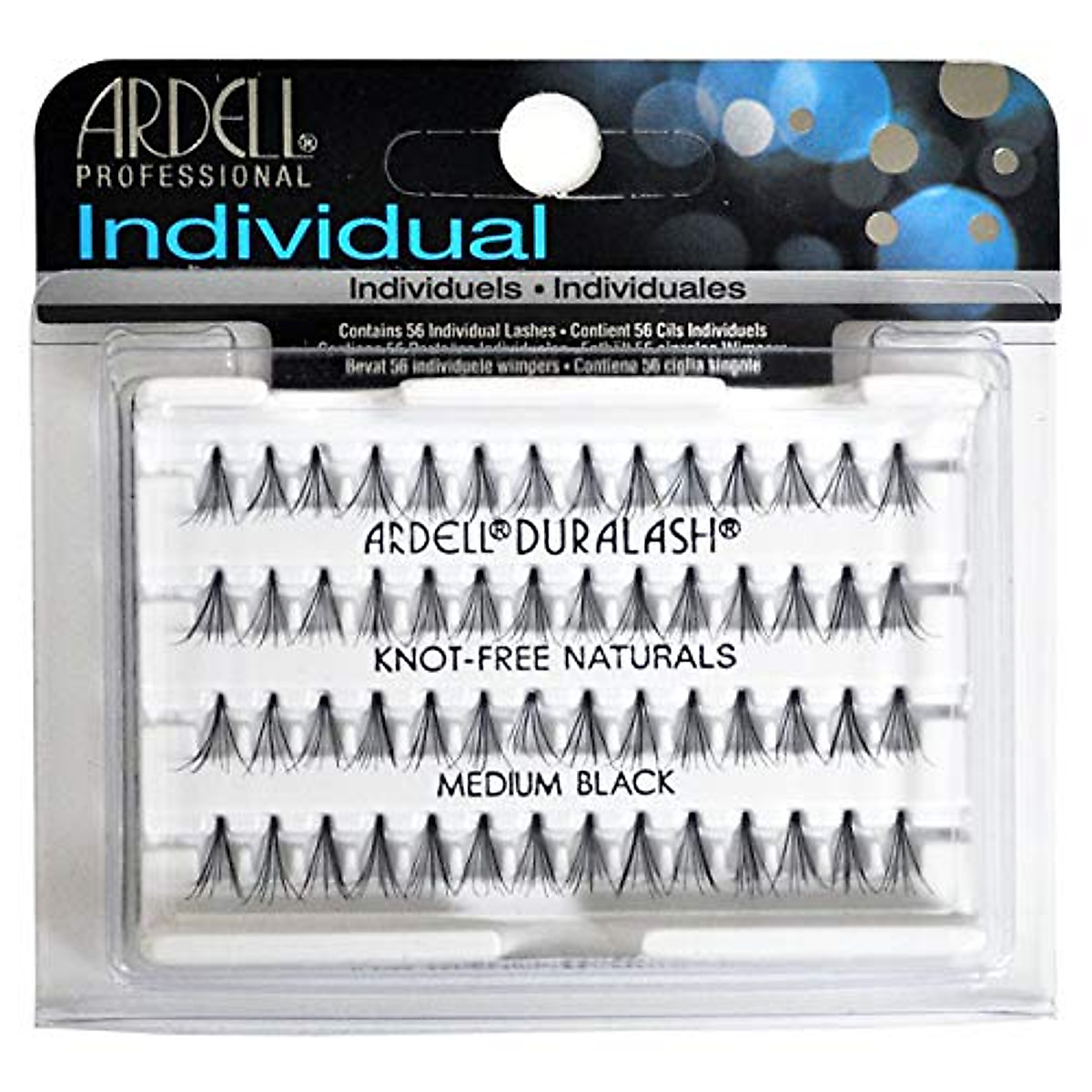 Ardell Duralash Naturals Flares Knot-free Medium Black, 56 Count (Pack of 6)